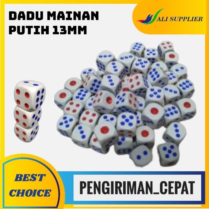 Jual Dadu dice plastik 13mm x 13mm / Mainan Dadu / DADU MURAH / DADU ...