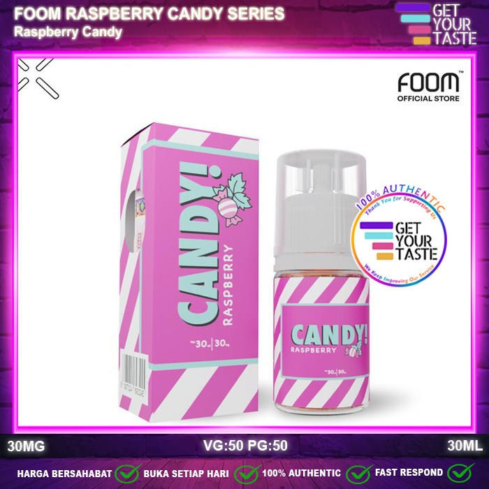 Jual Liquid FOOM Raspberry Candy Series Salt Nic 30ML Saltnic by Foom ...