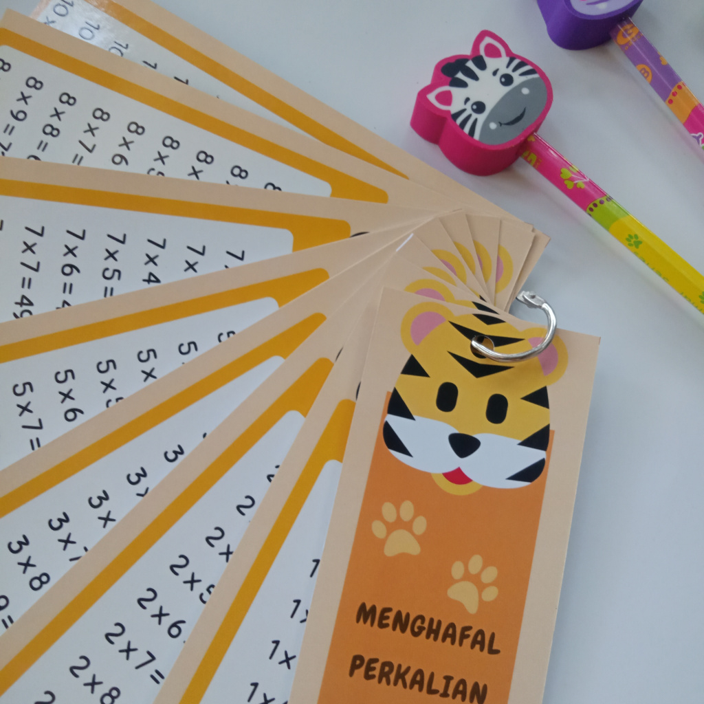 Jual Flash Card Kartu Tabel Matematika Perkalian 1 sampai 10 Alat Bantu ...