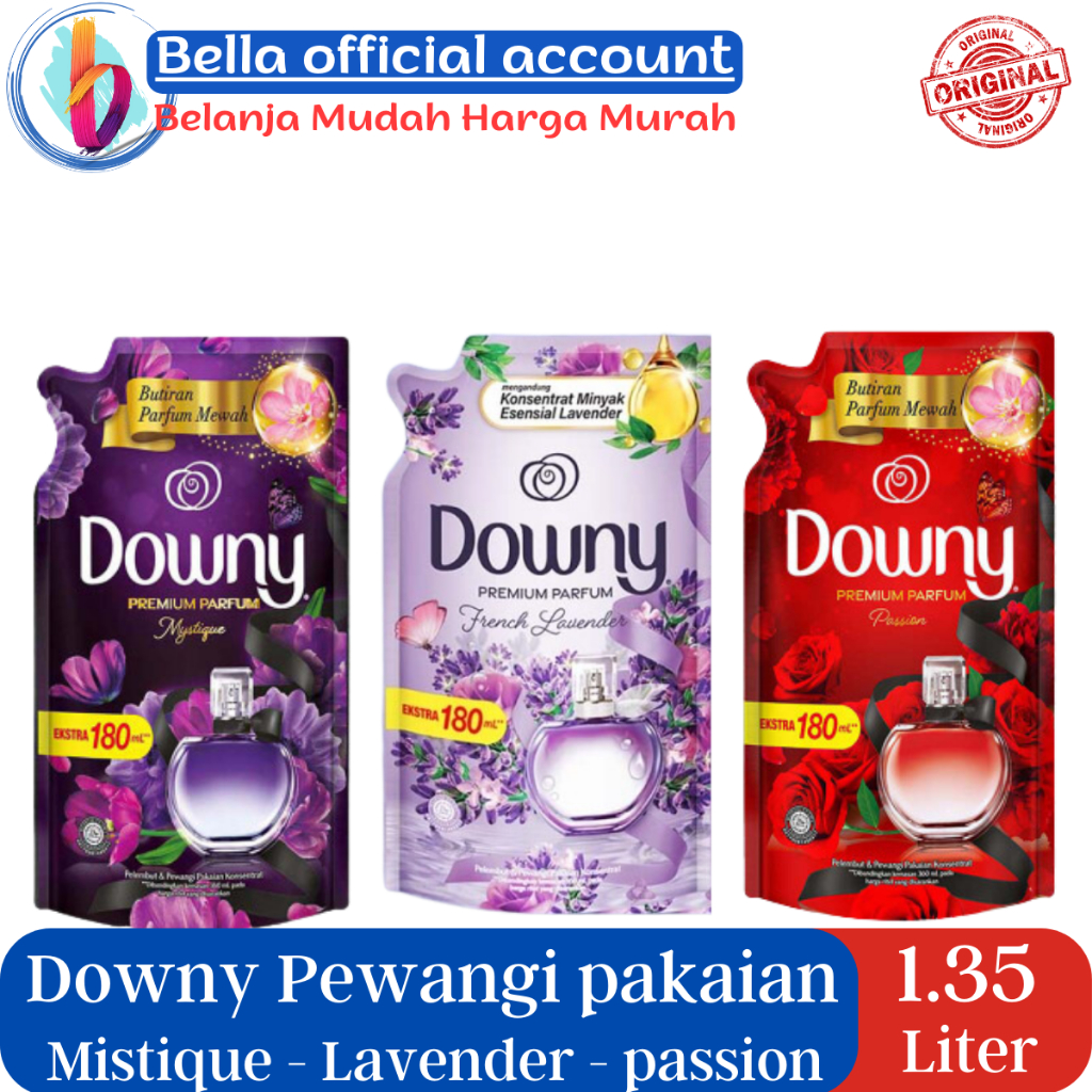 Jual DOWNY Mystique/Allure/Daring Pewangi Pelembut Pakaian Refill 1.35Liter - Mystique Hitam ...