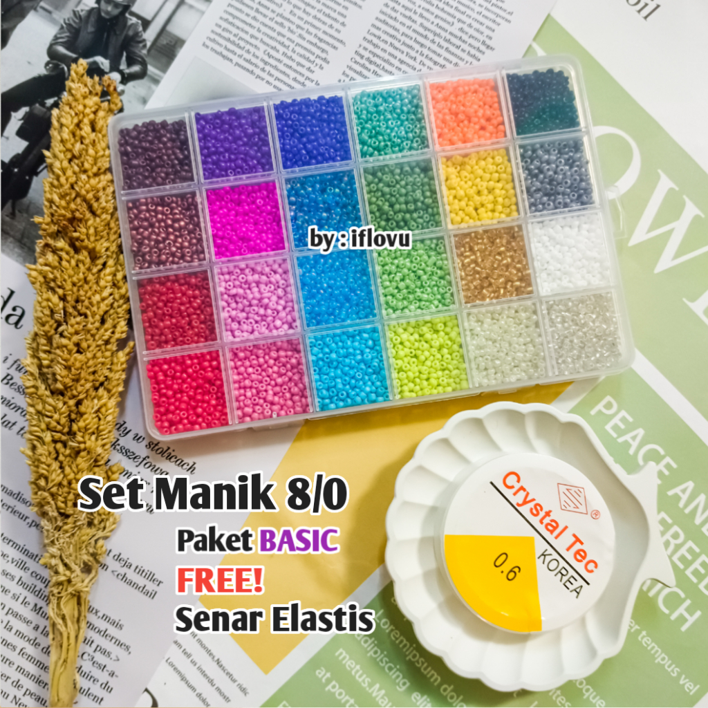 Jual Set Manik Manik DIY Lengkap Aesthetic Gelang Cincin Kalung / DIY ...