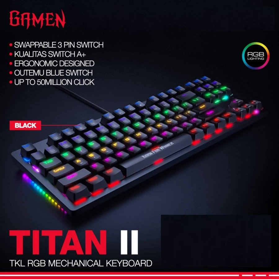 Jual Gaming Keyboard Gamen Mechanical Titan II Pluggable Switch Blue ... Jual Gaming Keyboard Gamen Mechanical Titan II Pluggable Switch Blue ...