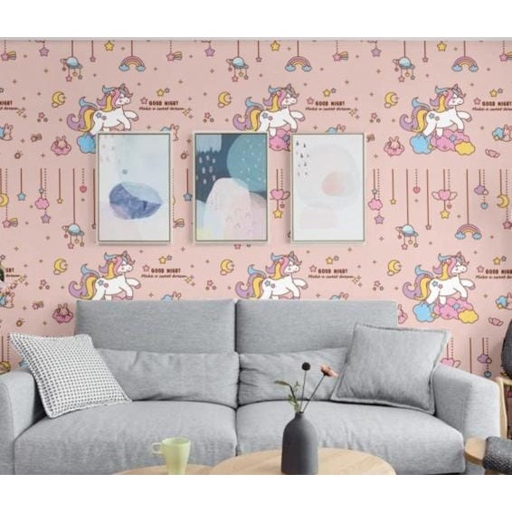 Jual Wallpaper Dinding stiker Kuda Poni Pink 9m s/d 10m x 45cm | Shopee Indonesia