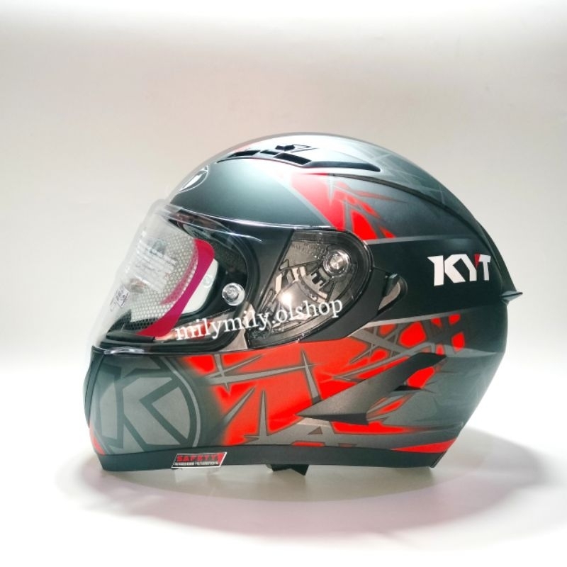 Jual HELM FULL FACE KYT FALCON FR SPIKE GUNMETAL DOFF RED | Shopee ...