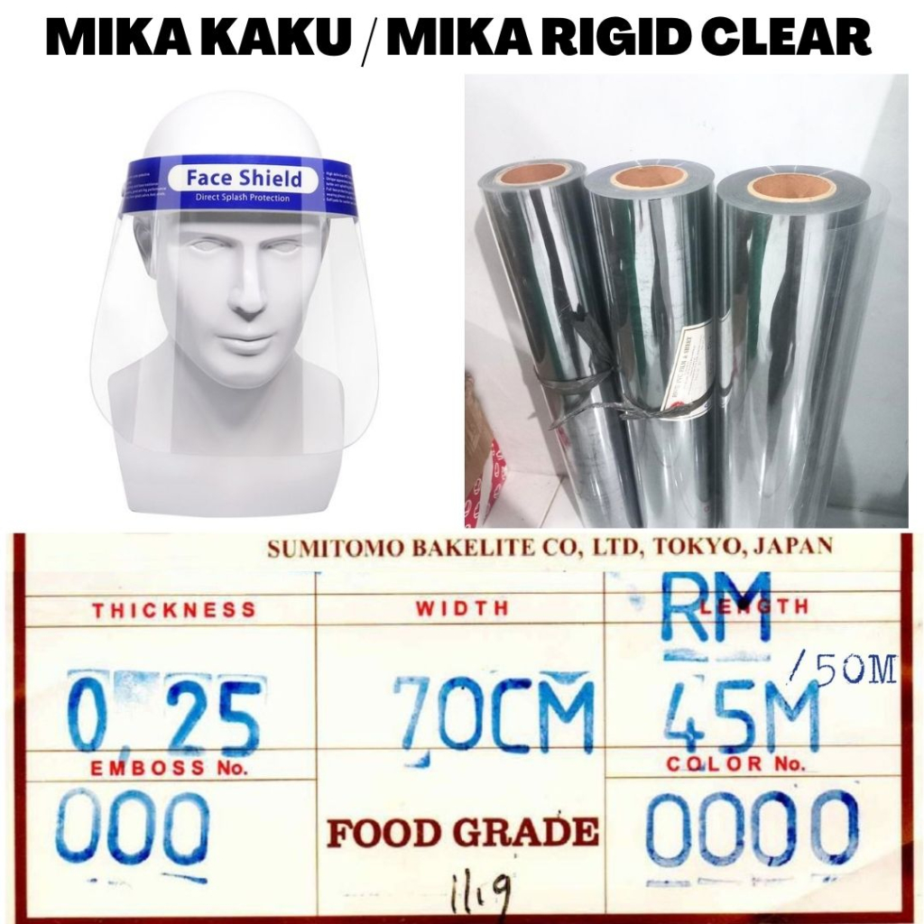 Jual FACE SHIELD, Plastik Mika Rigid Tebal 0.25mm 1m X 70cm Pembungkus ...