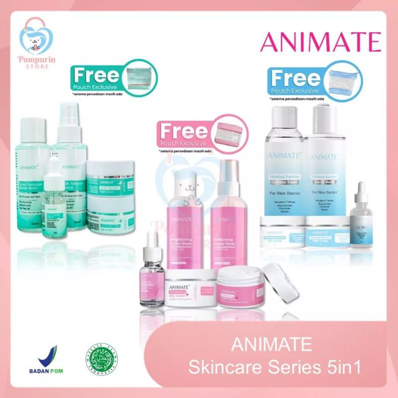 Jual PAKET CREAM ANIMATE 5IN1 SERIES // SKINCARE ANIMATE 5IN1 BPOM ...