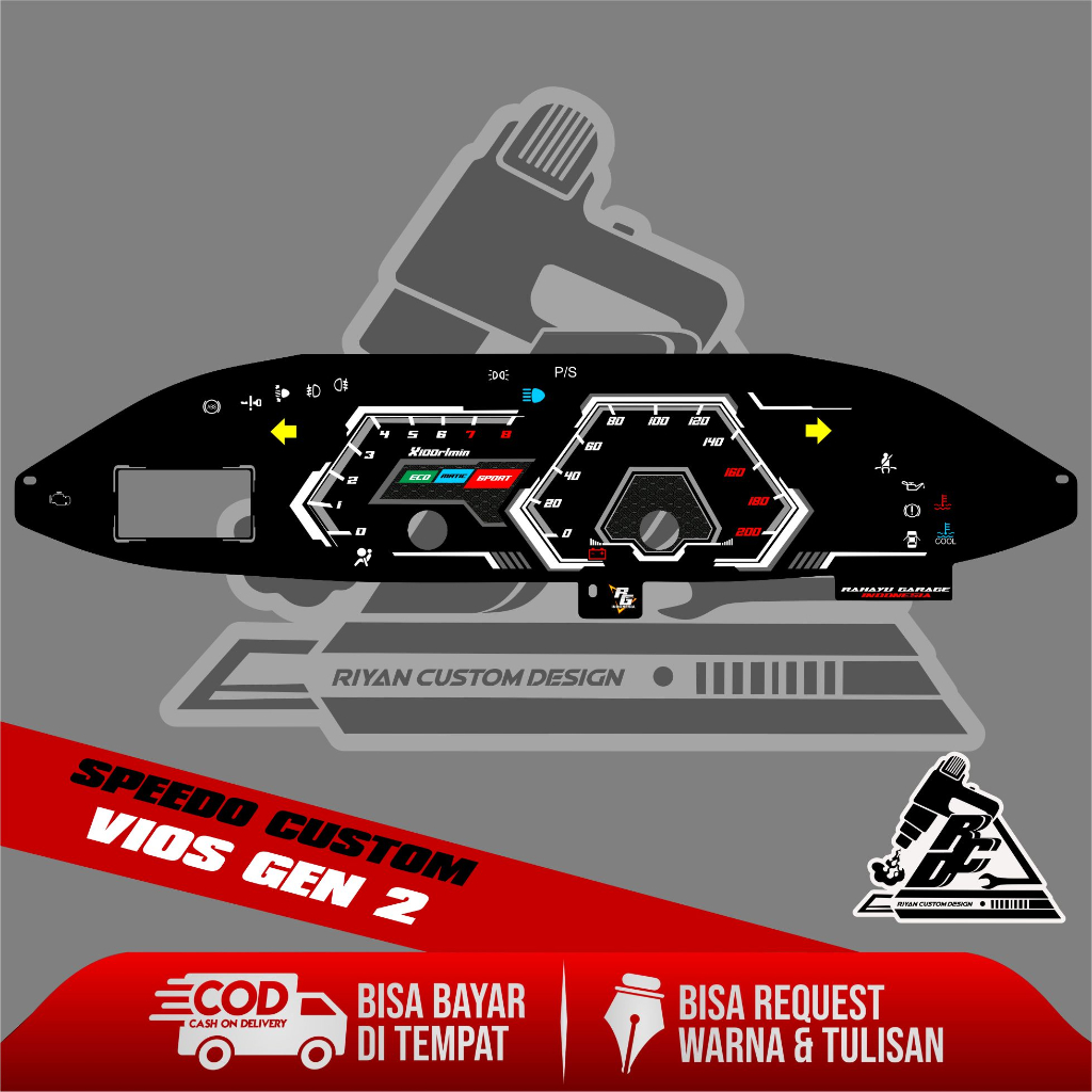 Jual papan speedometer custom vios gen2 D2 panel spido meter custom ...