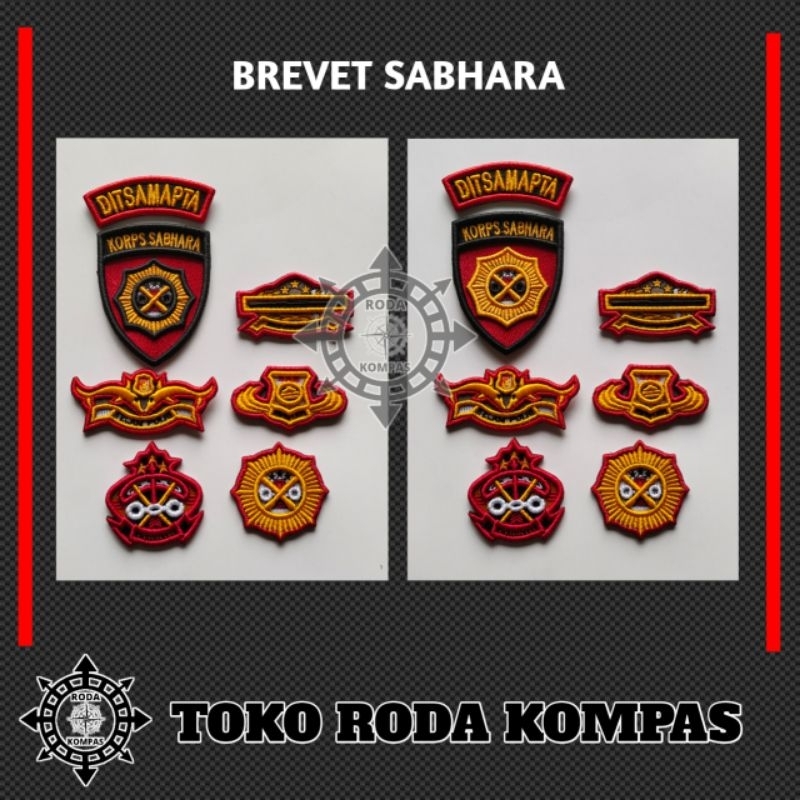 Jual Brevet/Atribut Polisi Sabhara Bordir Timbul Lis Merah Terang ...