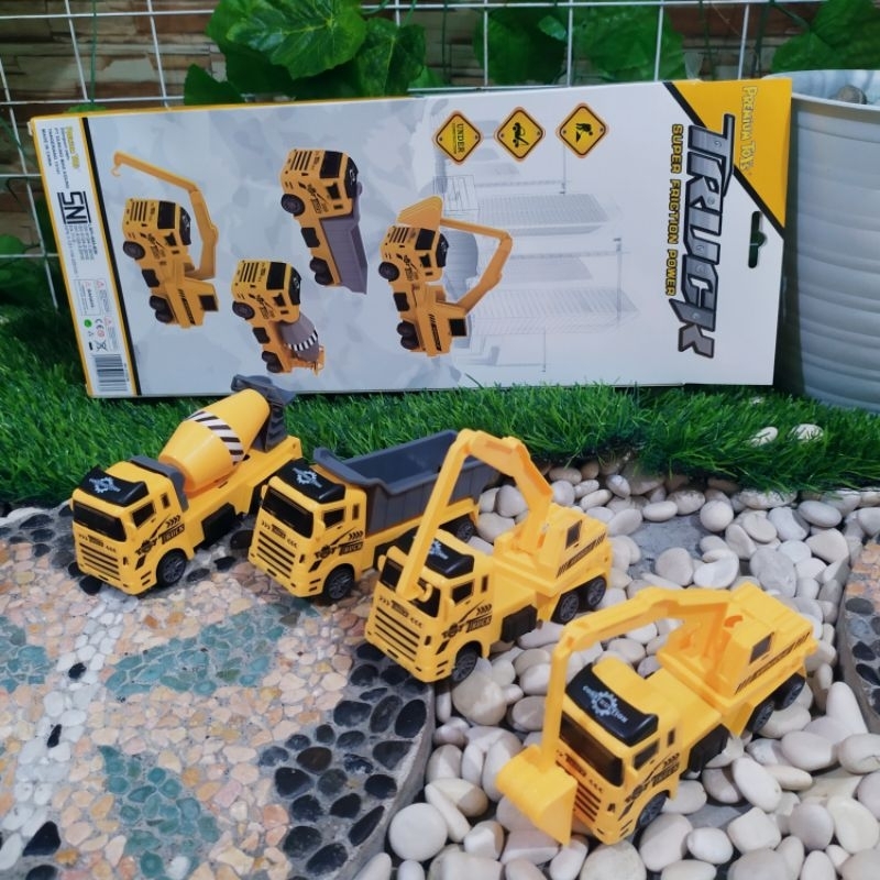 Jual Diecast Set Truk Kontruksi Mainan Miniatur Mobil Anak Excavator ...