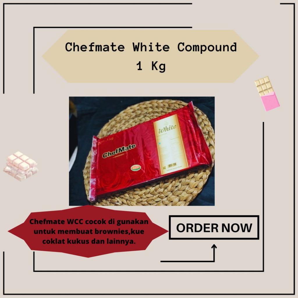 Jual CHEFMATE COMPOUND WHITE 1KG (COKLAT BATANG PUTIH) | Shopee Indonesia
