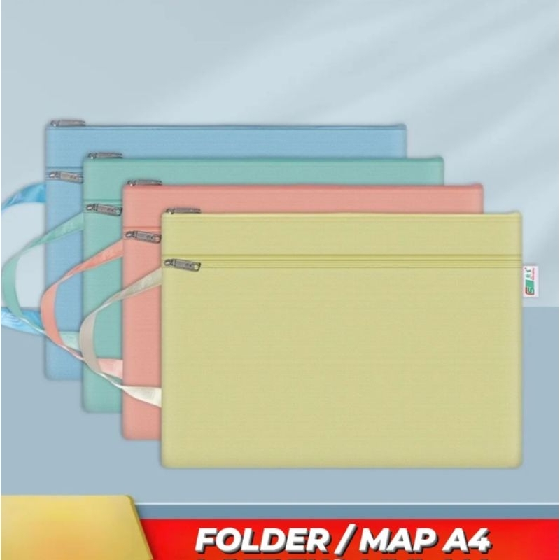 Jual 476 - Map A4 zipper / 2 resleting Map A4 bertali | Shopee Indonesia