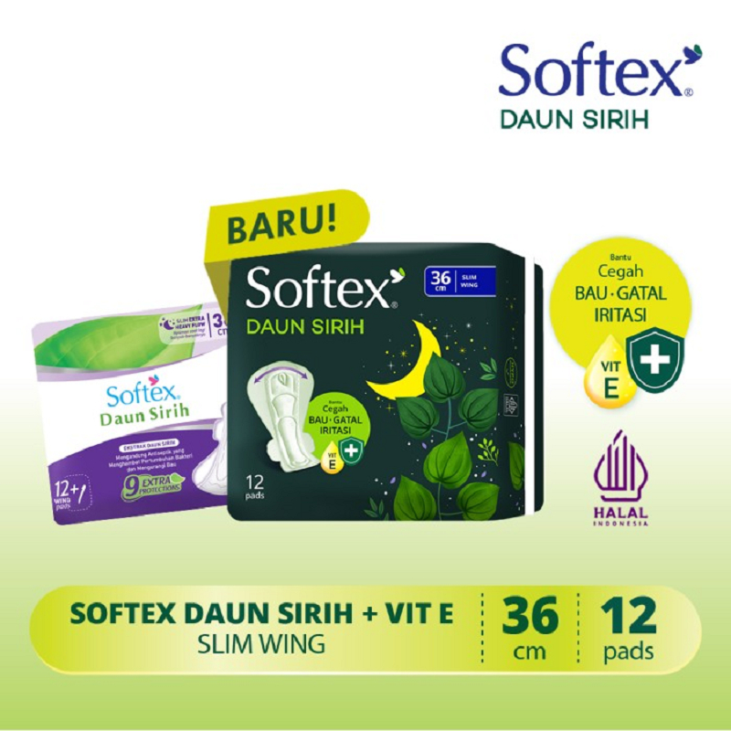 Jual SOFTEX DAUN SIRIH SLIM EXTRA 29 CM/WING 23 CM/36 CM | Shopee Indonesia