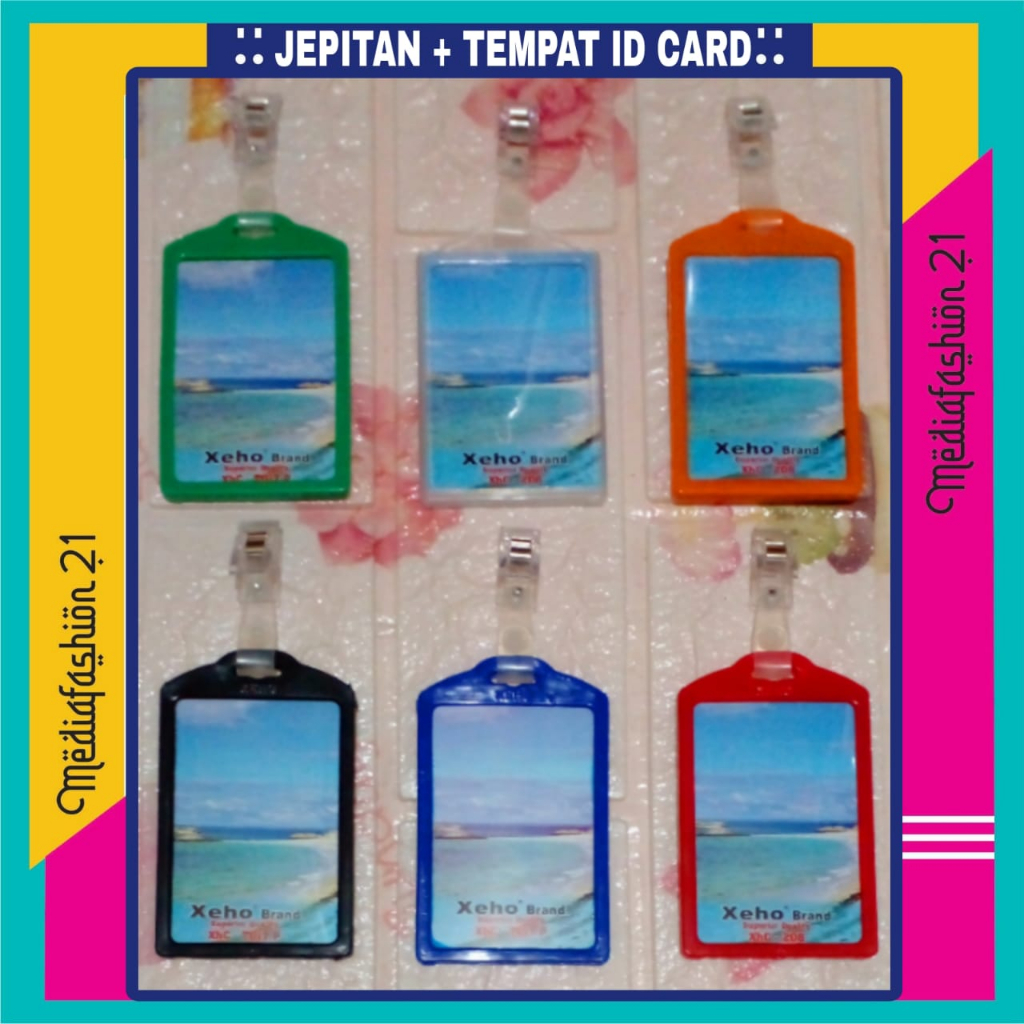 Jual Penjepit Tempat Id Card + Card Holder Dua Sisi | Shopee Indonesia