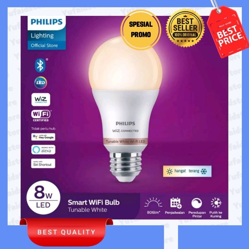 Jual Philips Lampu Smart WiFi LED 8W With Bluetooth - Tunable White ...