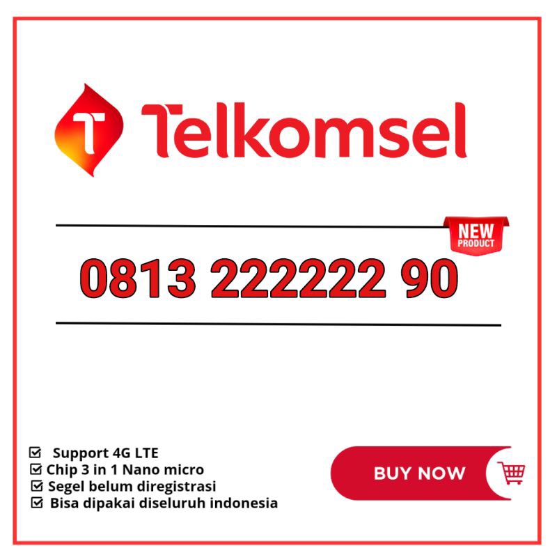 Jual Kartu perdana telkomsel nomor cantik simpati 4g lte hexa 222222 | Shopee Indonesia