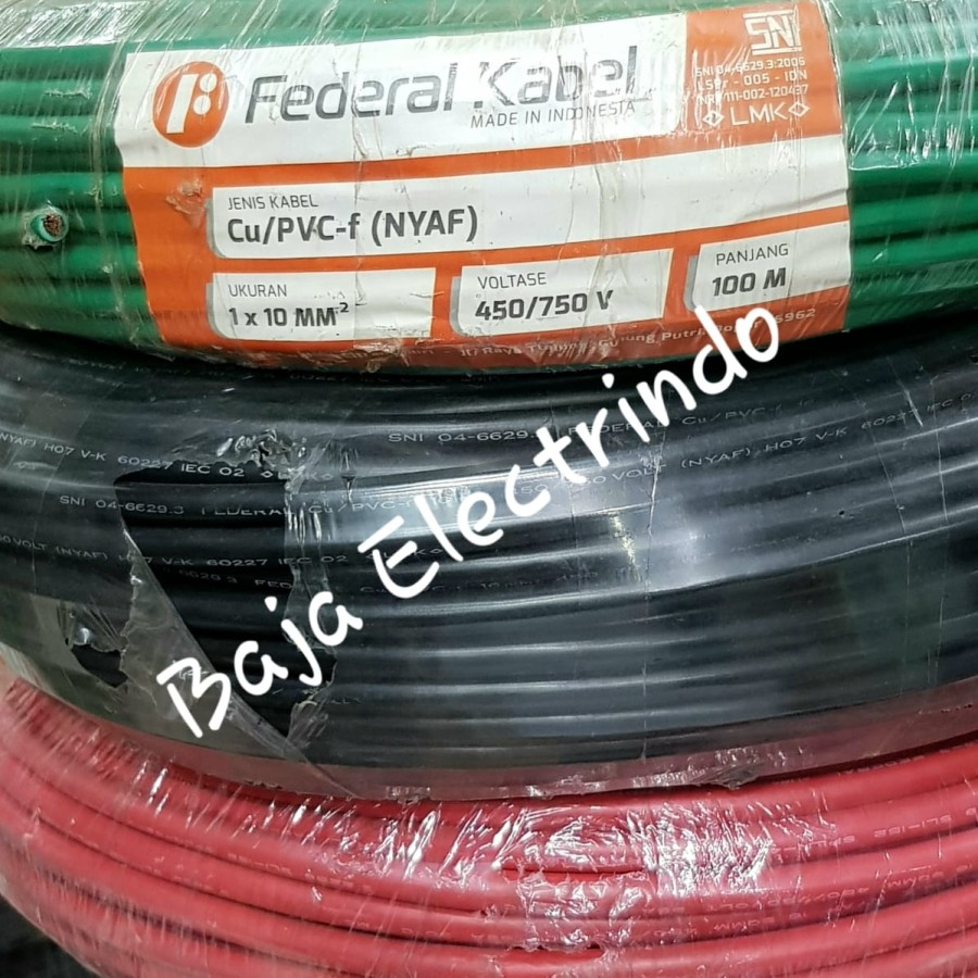 Jual Kabel Serabut NYAF 10mm FEDERAL @ 100Meter NYAF 1 x 10 mm FEDERAL ROLL 100meter | Shopee ...