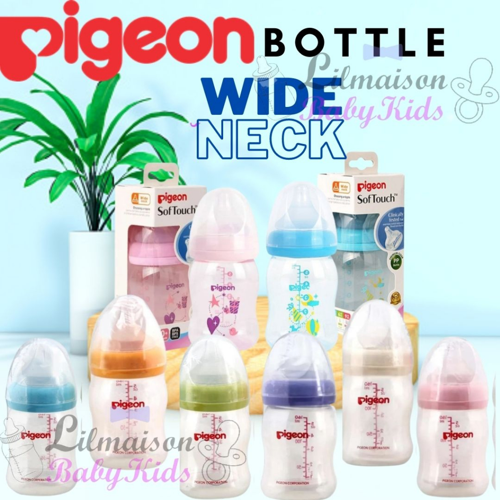 Jual Pigeon Botol Wide Neck Wideneck Peristaltic Plus Nipple Botol Asi 160ml 160 ml Satuan ...