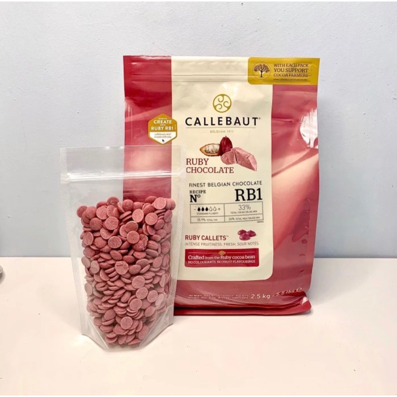 Jual callebaut ruby chocolate repack 100,250, 500g | Shopee Indonesia
