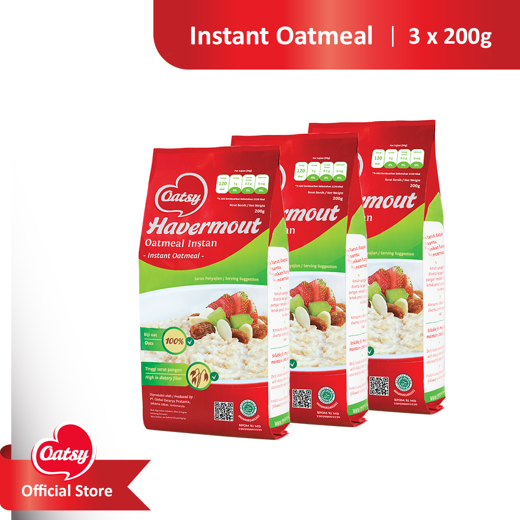 Jual OATSY Instant Oatmeal 200g (Triple Pack) | Shopee Indonesia
