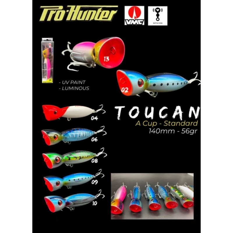 Jual UMPAN POPPER PRO HUNTER TOUCAN 14CM/56GRM | Shopee Indonesia