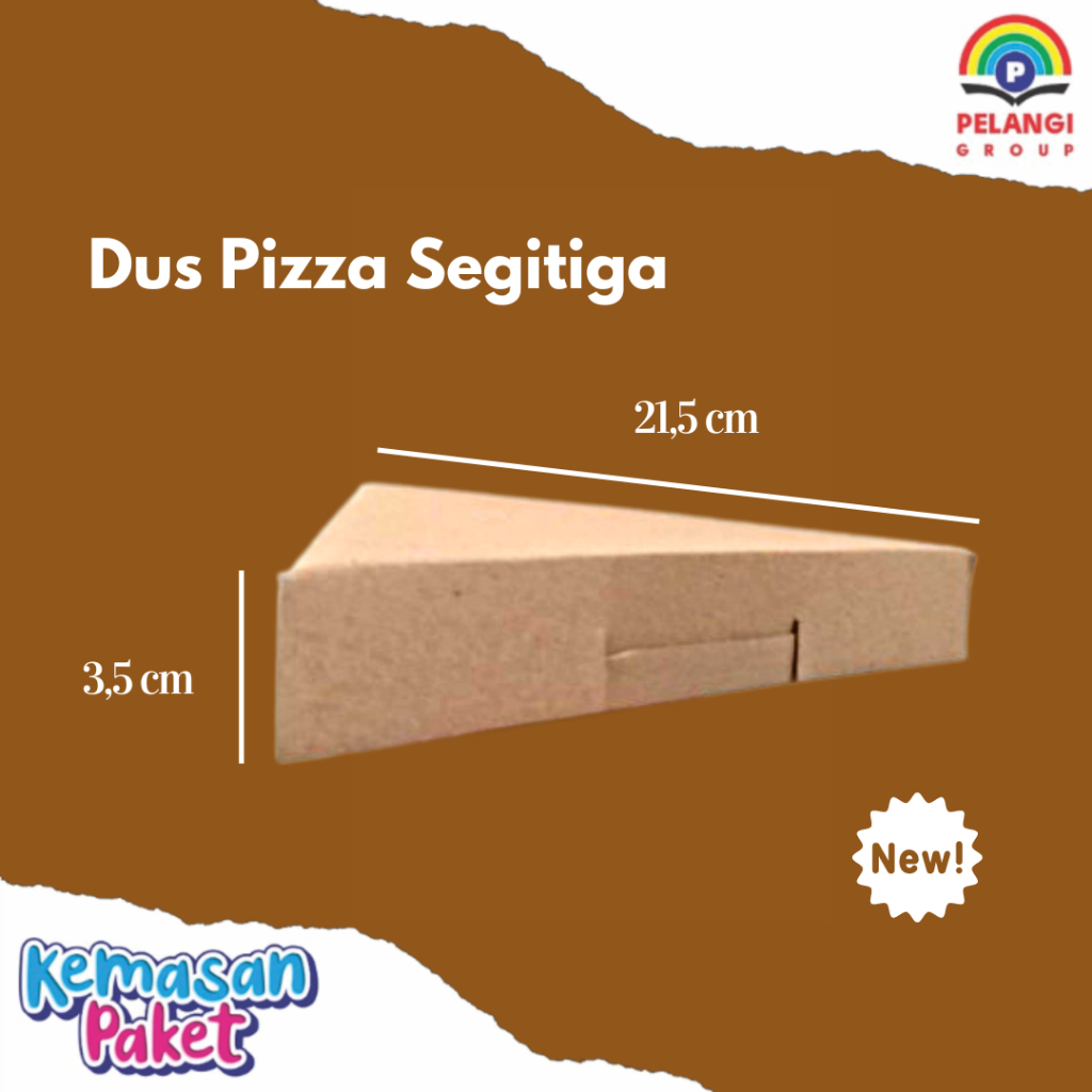 Jual DUS PIZZA SEGITIGA DUS PIZZA SLICE Dus segitiga corrugated 21,5 x ...