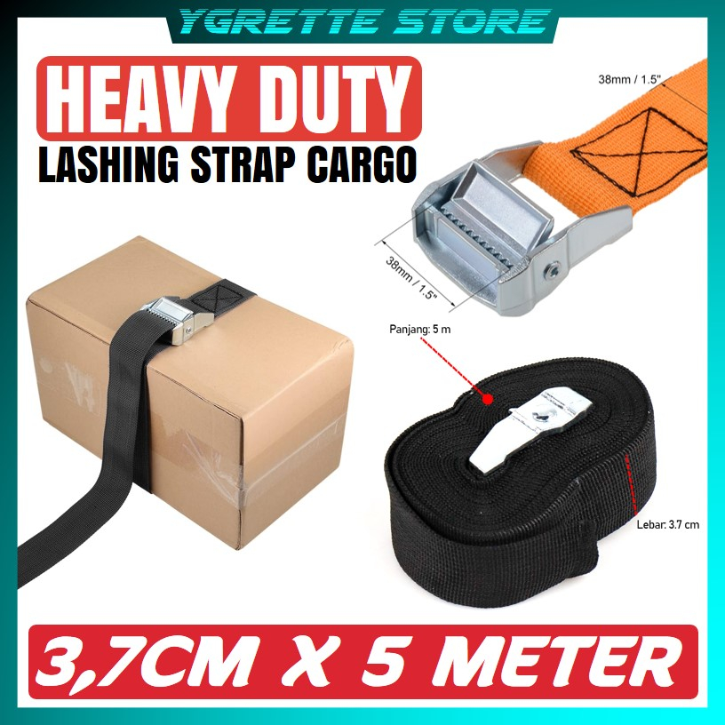 Jual YGRETTE - 5 METER TALI CARGO BESAR LASHING STRAP RATCHET Sabuk ...