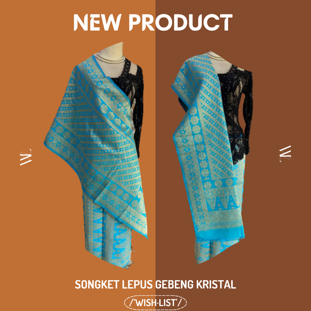 Jual Kain Tenun Bahan Tradisional LEPUS GEBENG KRISTAL Songket Kekinian Selendang Murah Ulos ...
