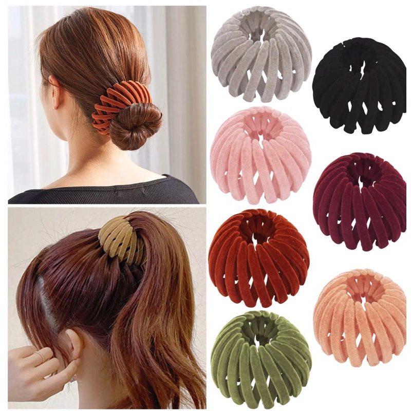 Jual Jepit Rambut Ponytail Premium Beludru Ala Korea iKat Bird's Nest ...