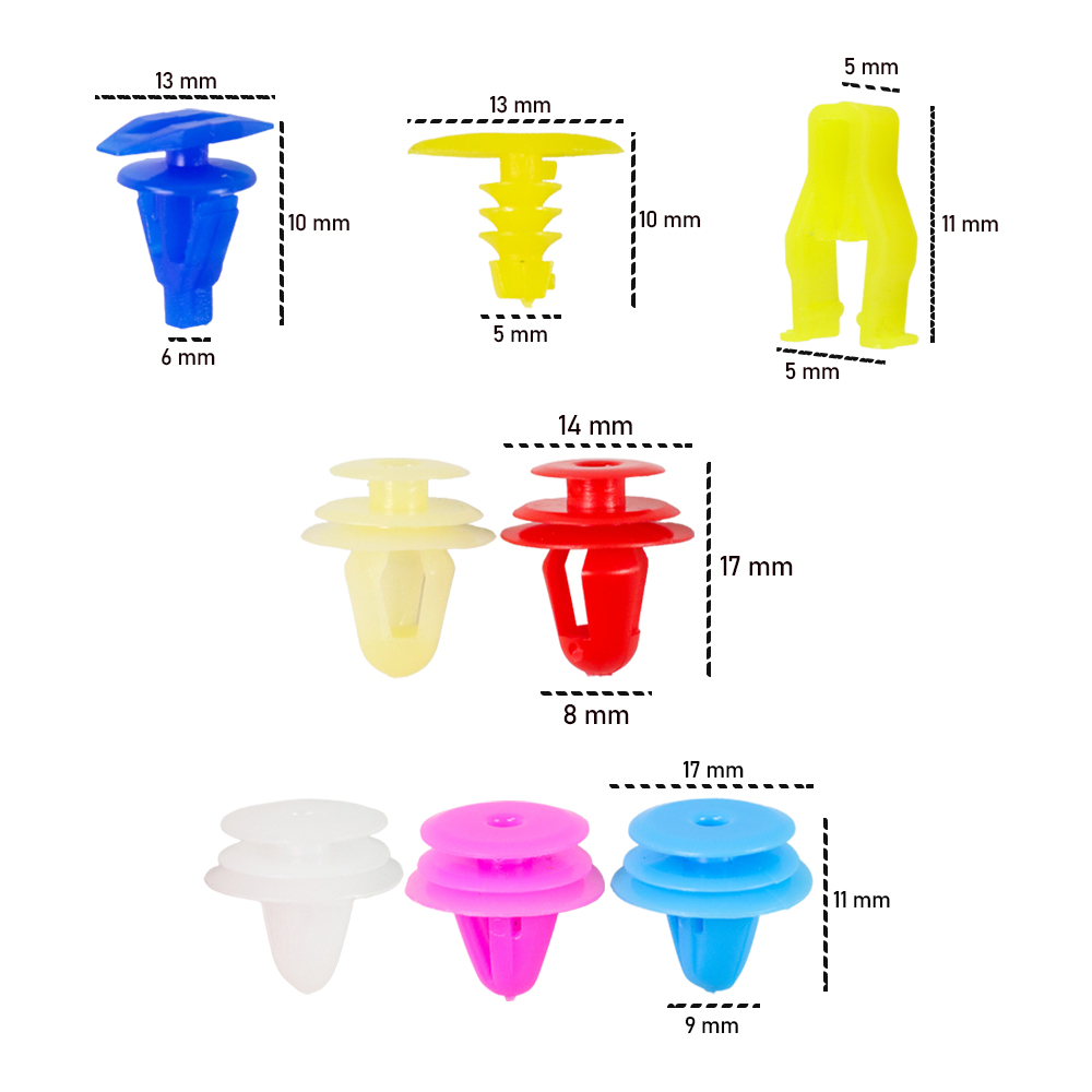 Jual Baut Klip Plastik Rivet Baut Kancing Body Motor Mobil isi 200pcs ...