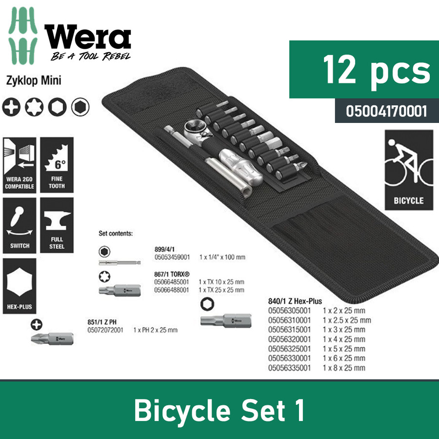 Jual Tool Kits Sepeda Set Wera 05004170001 Tool kits Bicycle Set 1 - 12 ...