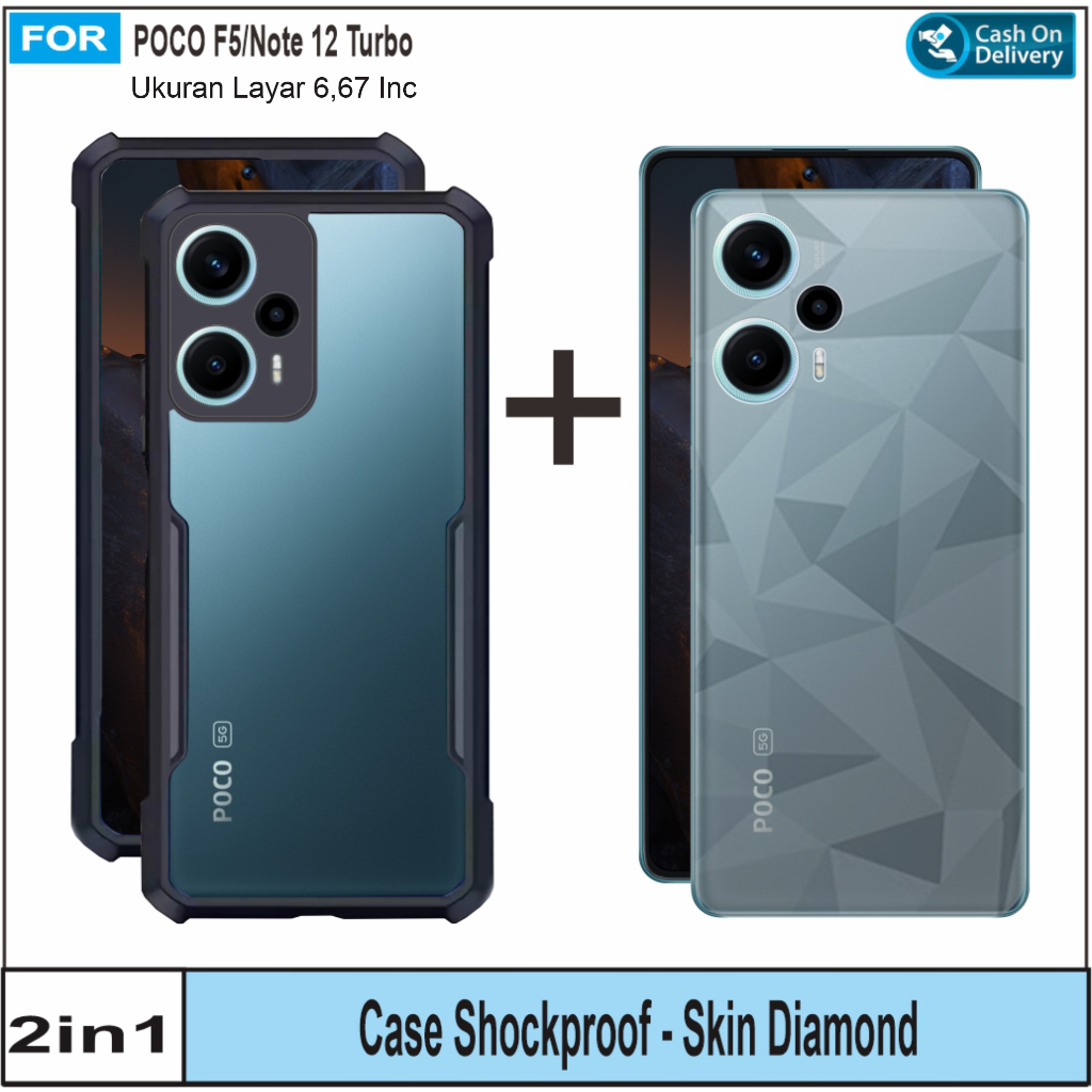 Jual Paket 2in1 Hard Case Poco F5 5G Casing Cover Armor Shockproof Free ...