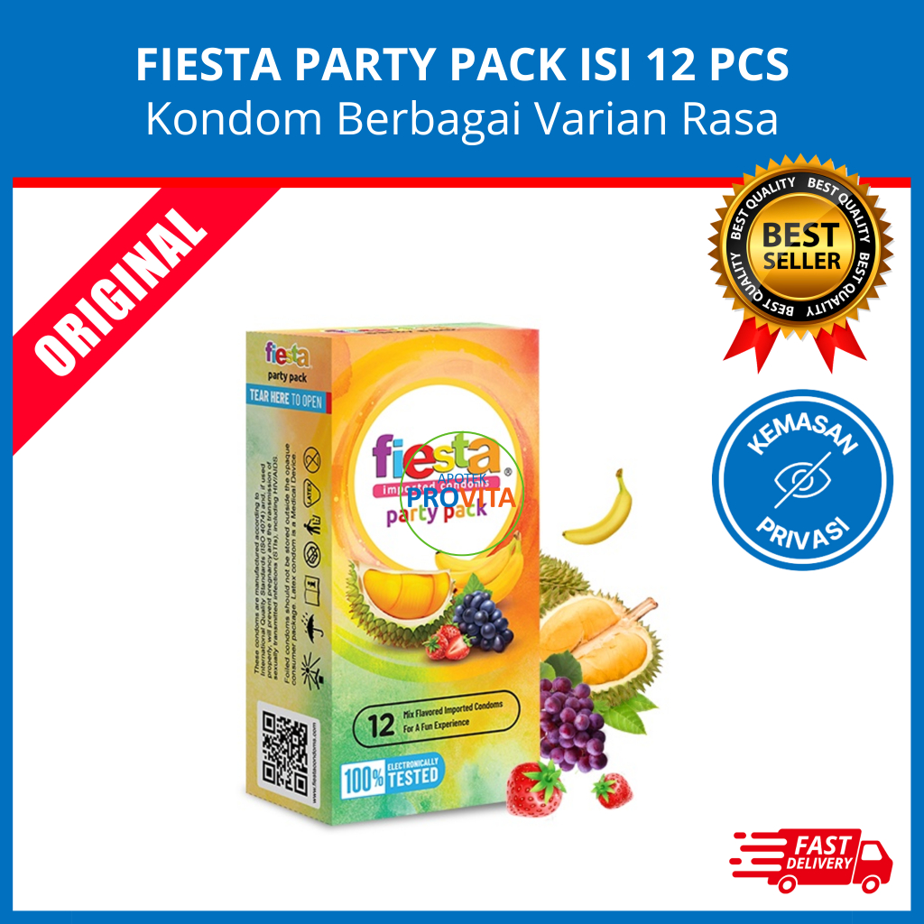 Jual KONDOM FIESTA PARTY PACK BERBAGAI RASA 12 PCS | Shopee Indonesia