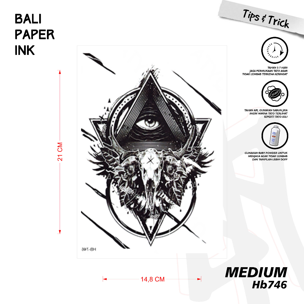 Jual HB746 Eye Illu Tato Temporer Bali Paper Ink | Shopee Indonesia