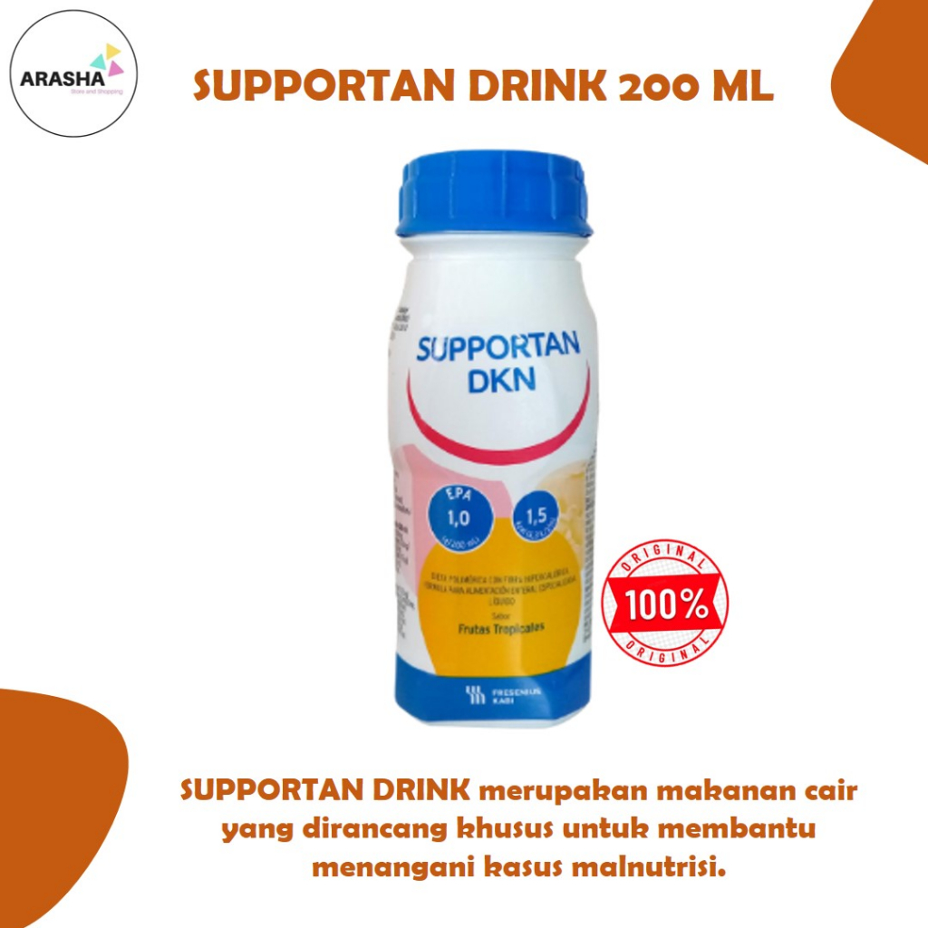 Jual SUPPORTAN DRINK TROPICAL FRUITS 200 ML terapi malnutrisi dengan nutrisi lengkap 300 kalori ...