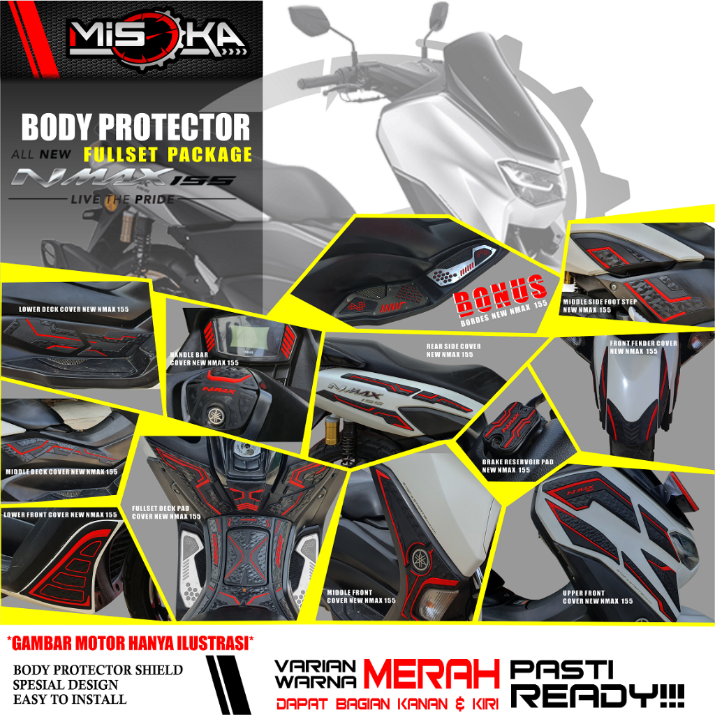 Jual Misoka Paket Fullset New Nmax 155/Rubbe Karer/Aksesoris Motor matic/Variasi Motor | Shopee ...