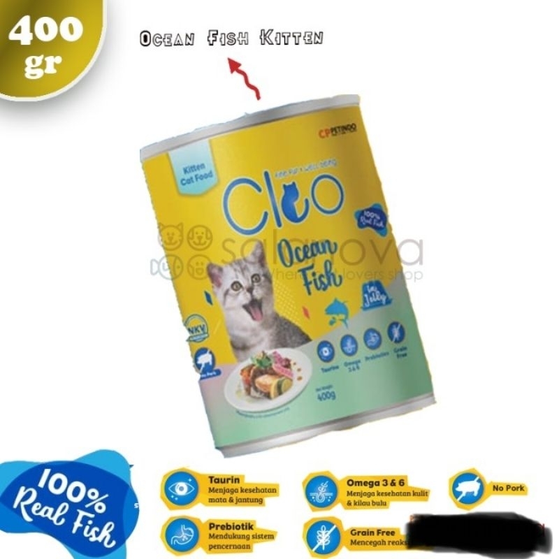 Jual CLEO KITTEN OCEAN FISH KALENG 400G | Shopee Indonesia