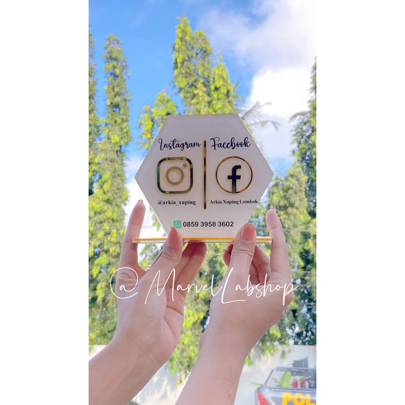 Jual Social media sign Acrylic Miror | QR Code Sign Akrilik | Shopee ...