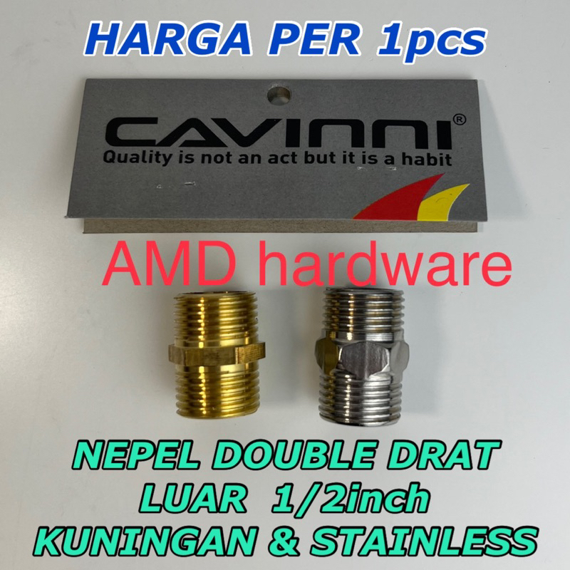 Jual DOUBLE NEPEL 1/2 inch DRAT LUAR SAMBUNGAN KRAN AIR DOBEL NIPLE STAINLESS STEEL & KUNINGAN ...