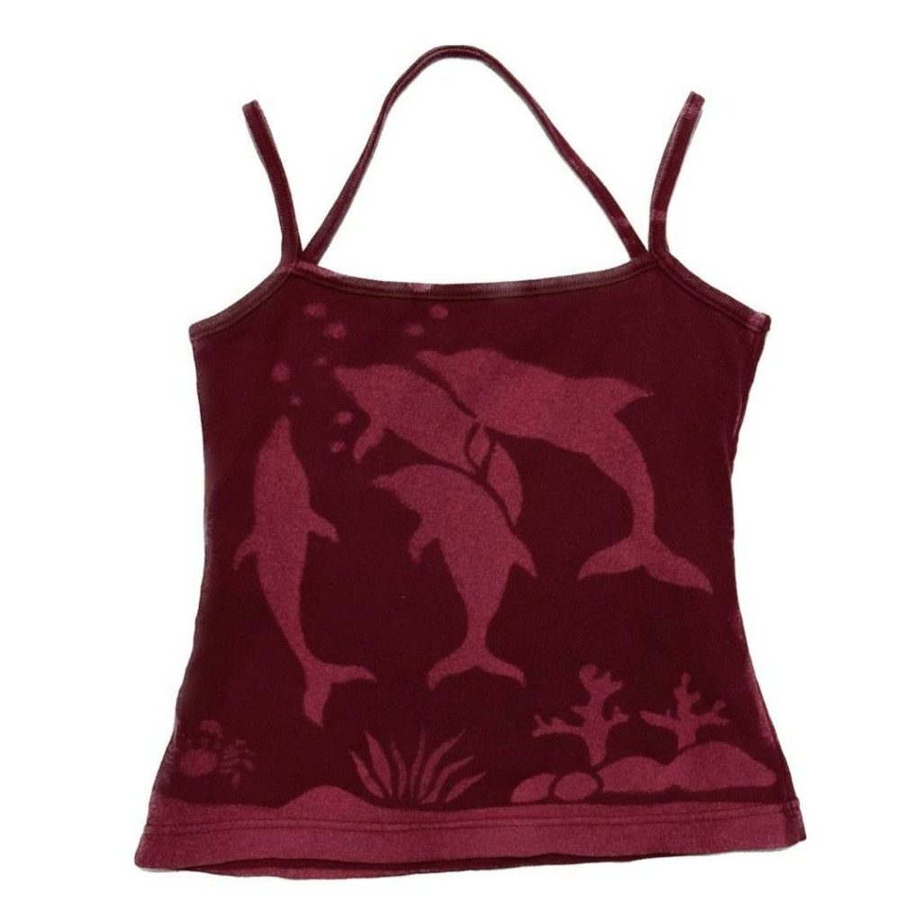 Jual Dolphin Graphic y2k Camisole Tanktop Sleeveless Tee| emboss print ...