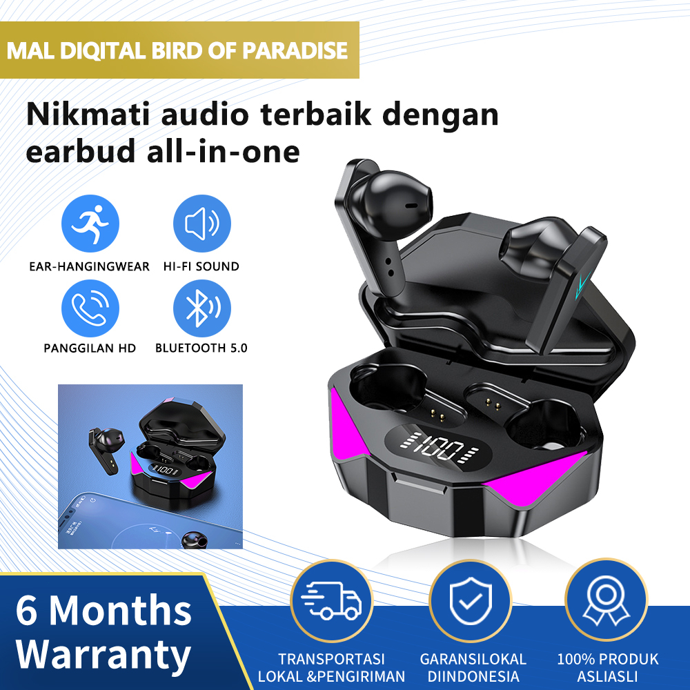 Jual (COD) X15 Gaming Bluetooth Headset new wireless low delay TWS game ...