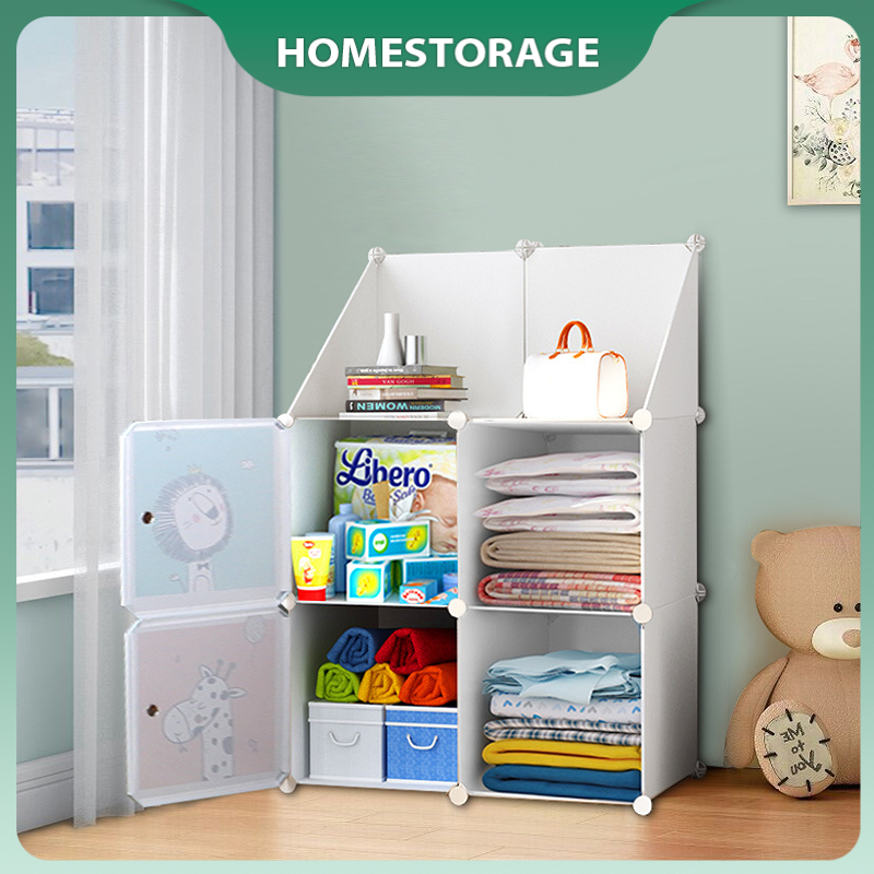 Jual Homestorage lemari plastik lemari pakaian anak wardrobe 4 muka 4 ...