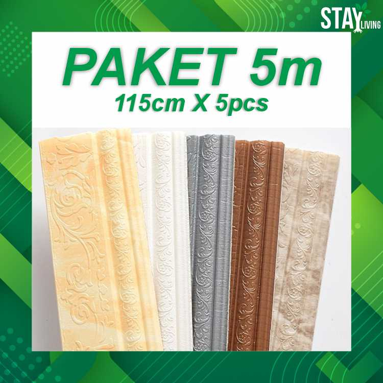 Jual PAKET 5m Lis Wallpaper Dinding 3D Border Walpaper 3D Wallfoam Wall ...