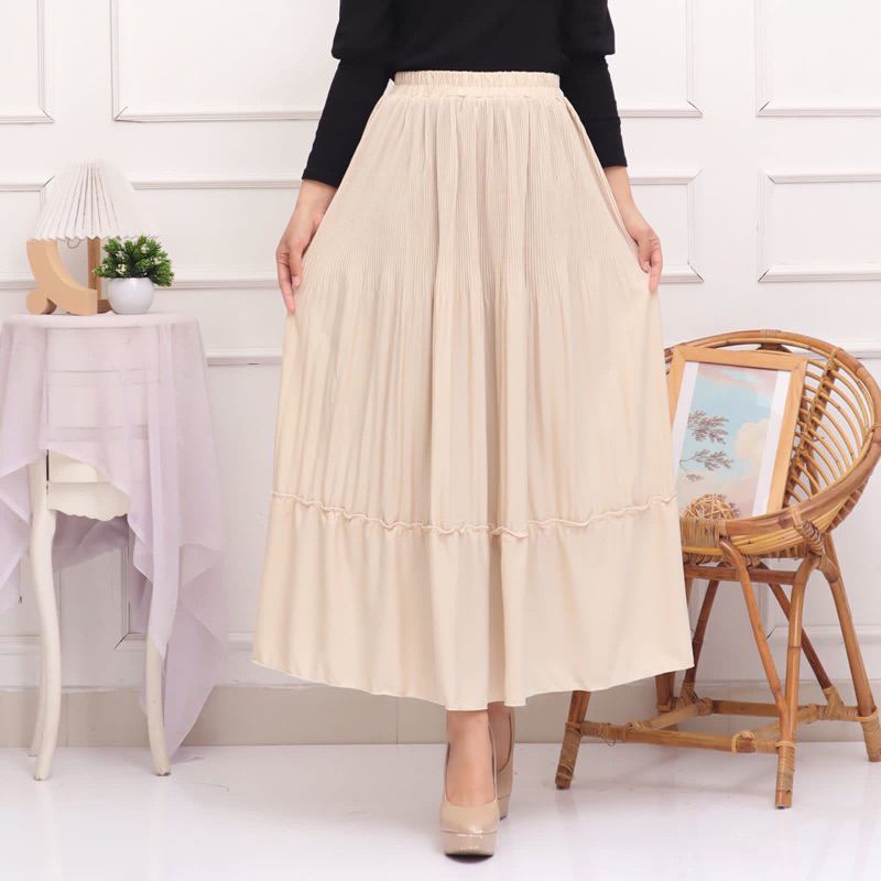 Jual Rok Susun 101 Clara / Rok Plisket Lidi Kerut / Rok Plisket Lidi ...