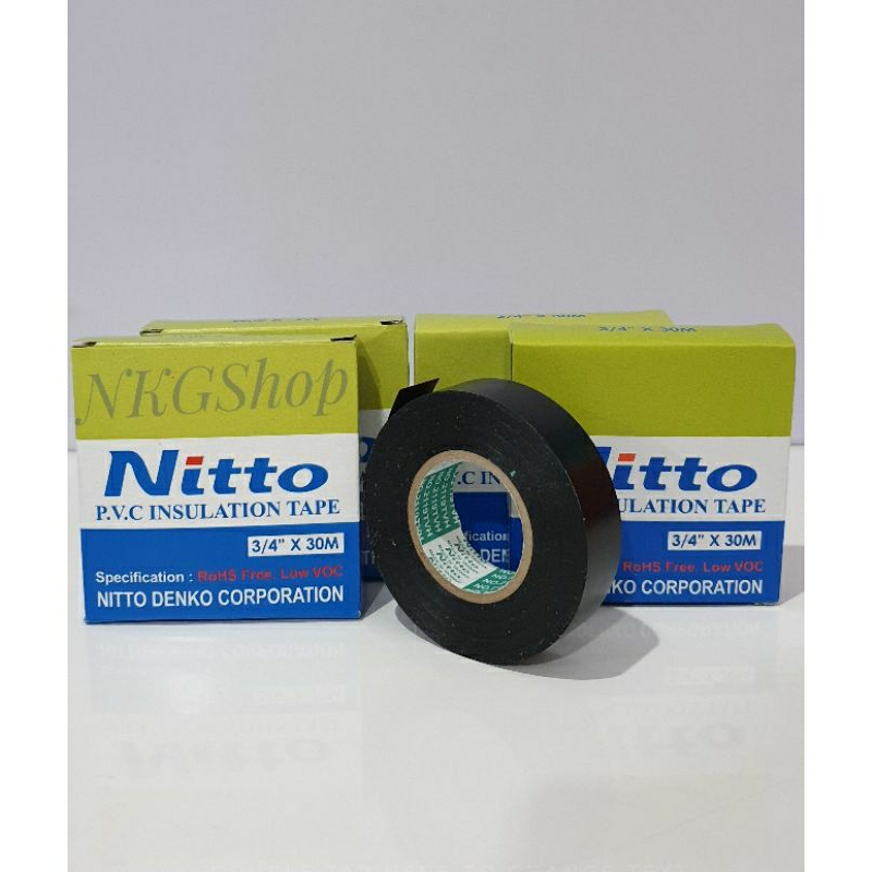 Jual Isolasi Listrik Nitto/PVC Nitto/Isolasi hitam Nitto(SATUAN ...
