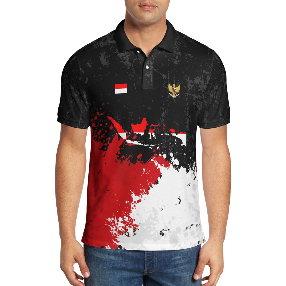 Jual Kaos Polo Pria 17 Agustus 2023 Kaos HUT RI 78 Fullprint Kaos Polo Merah Putih Dirgahayu ...
