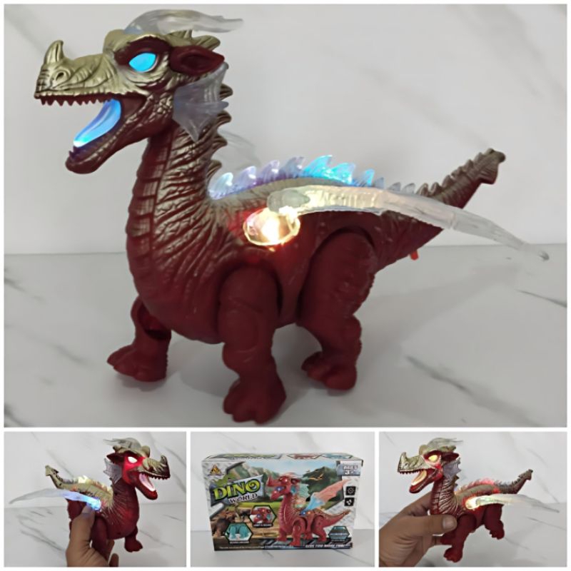 Jual Mainan Dinosaurus Naga Gerak Berjalan ada Lampu Suara Monster Dino ...