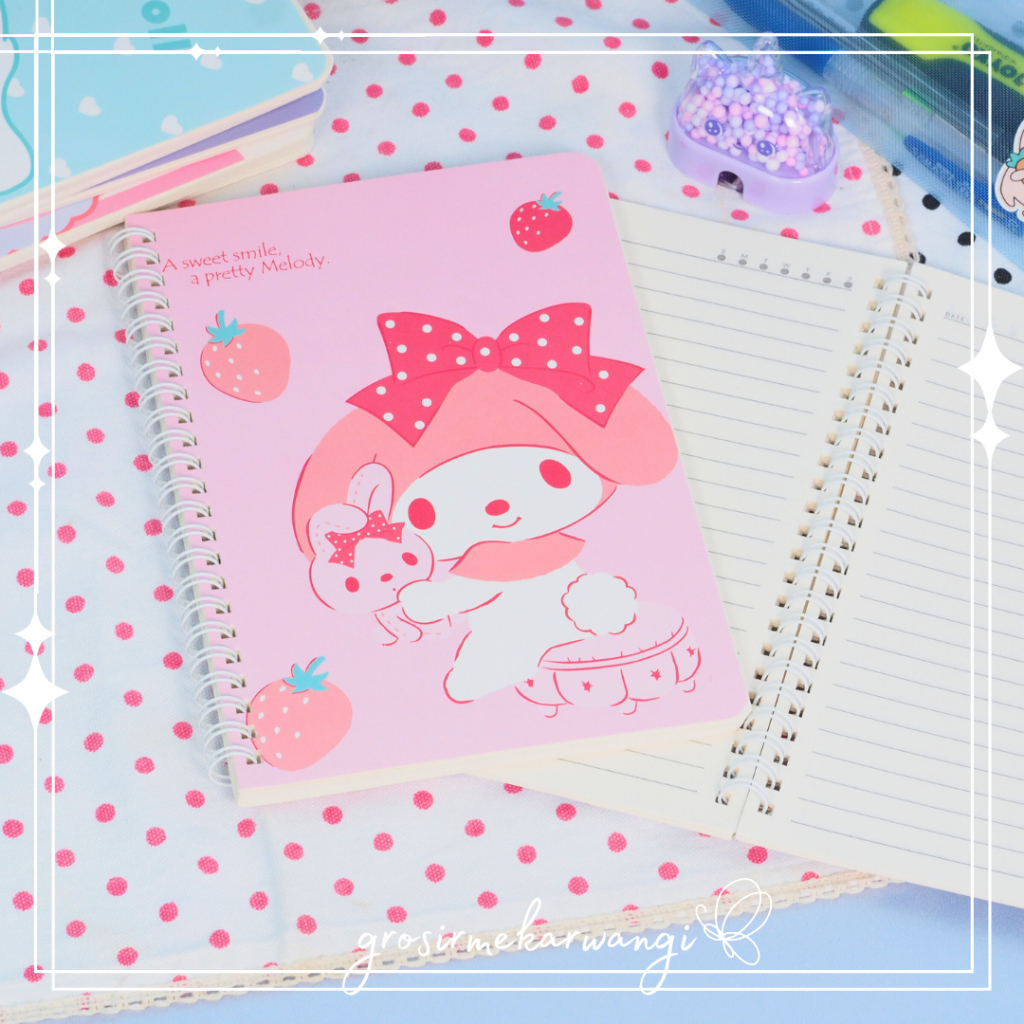 Jual Buku Tulis Ring A5 Motif Sanrio Notebook Karakter Kartun Lucu Buku ...