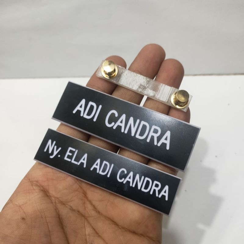 Jual Nametag TNI POLRI / Name Tag TNI POLRI / Nametag Gravoply Tebal ...