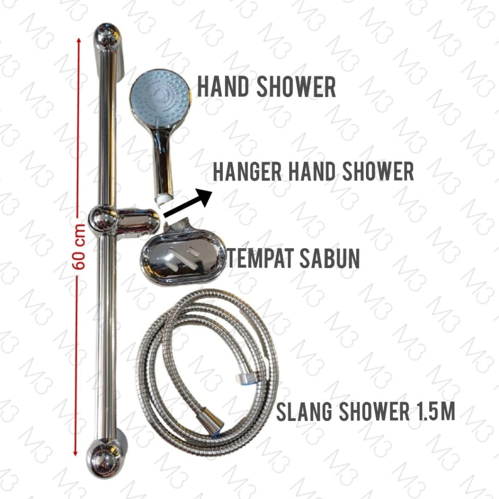 Jual HAND SHOWER TIANG / SHOWER SET TIANG / HAND SHOWER TIANG SET BULAT | Shopee Indonesia