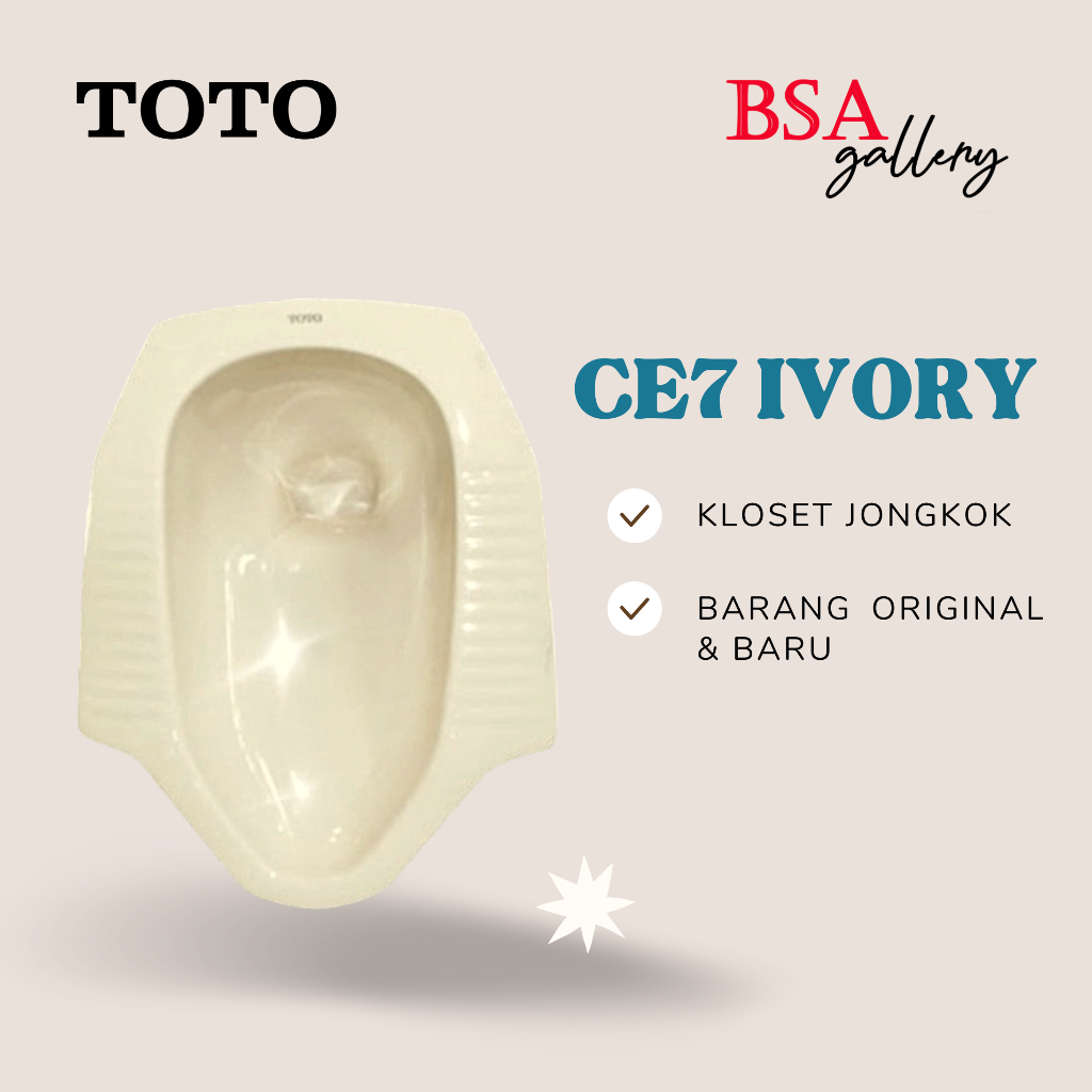 Jual KLOSET JONGKOK TOTO CE7 IVORY / SQUATTING TOILET IVORY ORIGINAL ...